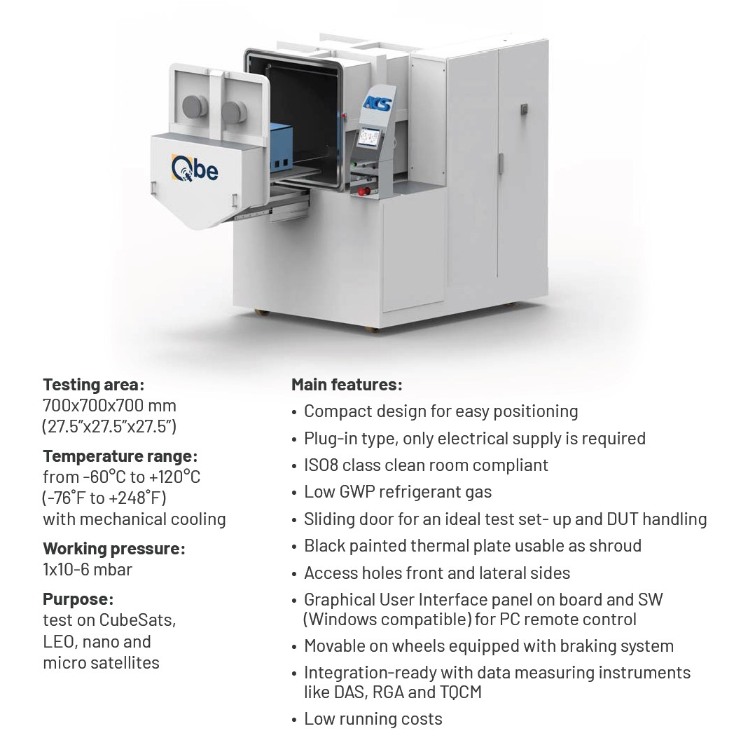 ACS introduces the new Qbe thermal vacuum chamber for CubeSat and small ...